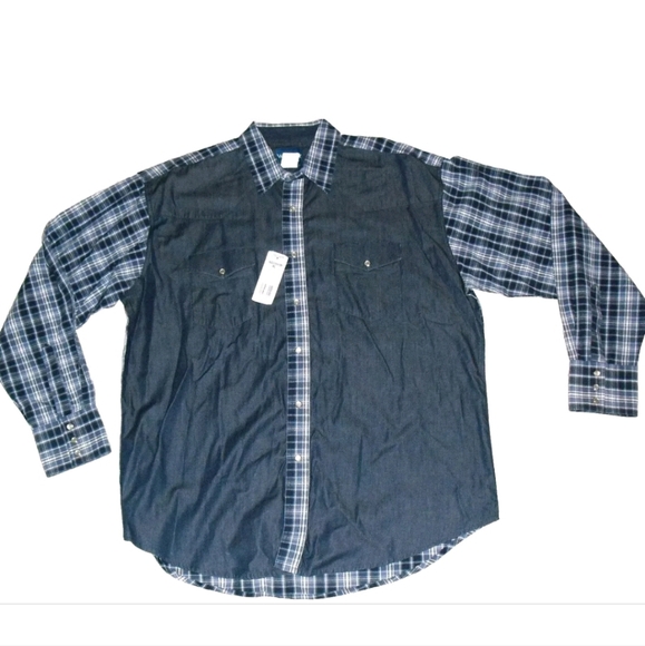 Wrangler | Shirts | Wrangler 9s Vintage Mens Pearl Buttons Blue Denim ...